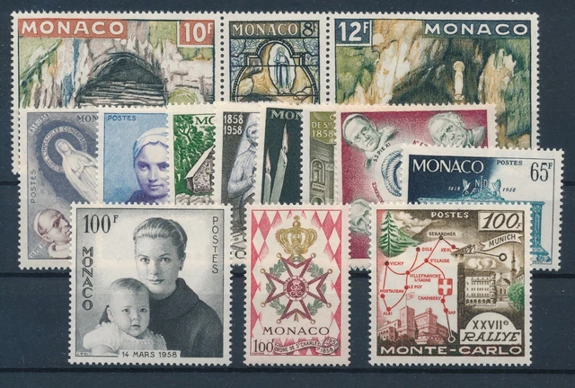 TIMBRE MONACO ANNÉE complète 1958** neufs sans charnières EUR 7,99 ...