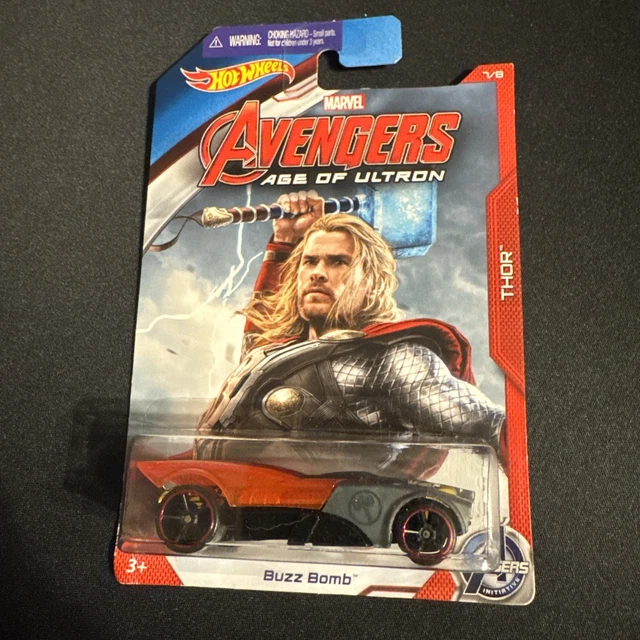 2015 HOT WHEELS Marvel Avengers Age of Ultron Thor #7/8 BUZZ BOMB Red ...