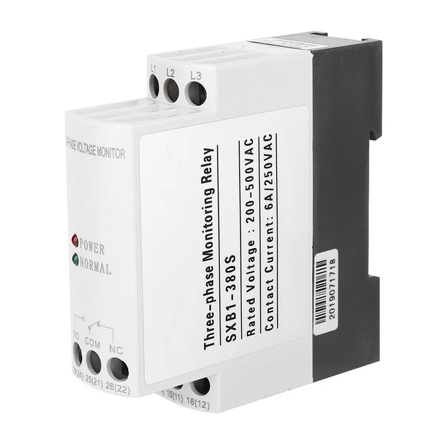 / 3 PHASE Circuit Protection Voltage Monitoring Relay Phase Failure ...