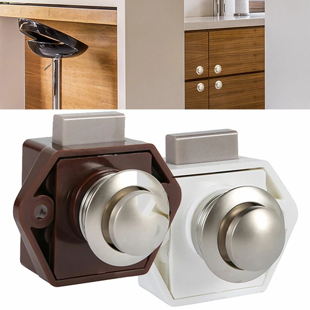 PUSH BUTTON LATCH Catch Lock Cupboard Door Furniture Cabinet Camper ...
