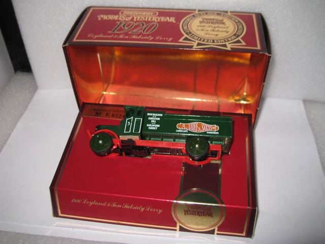 MATCHBOX YESTERYEAR Y-9 1920 Leyland 3 Ton Subsidy Lorry Ltd Ed A Luff ...