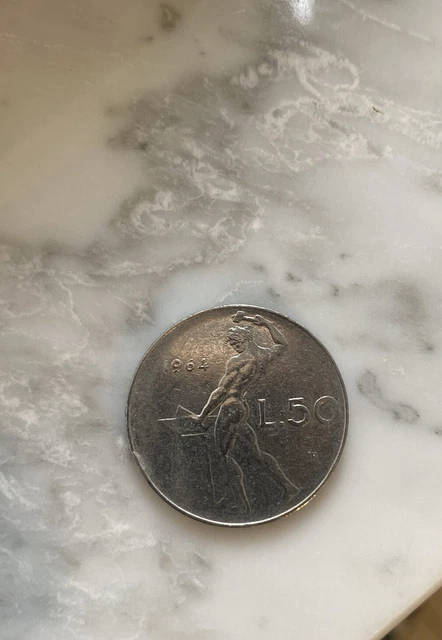 LIRE 50 VULCANO 1964 del 1° Tipo Italia Repubblica Circolata SPL+ Rara ...