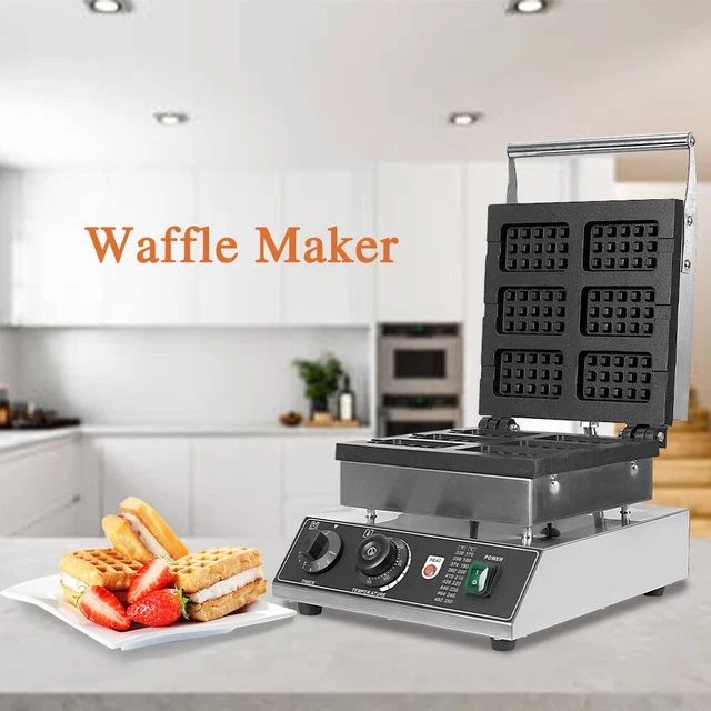 ELEKTRISCHES WAFFELEISEN WAFFELAUTOMAT 6er Belgische Waffeln ...