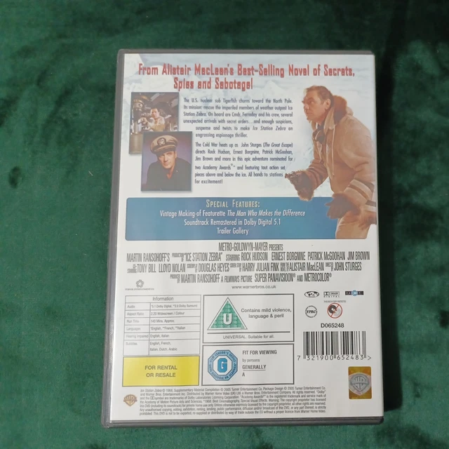 ICE STATION ZEBRA DVD (2005) Rock Hudson, Sturges , region 2 pal.uk £9. ...