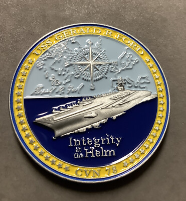 USS GERALD R. Ford CVN 78 US Navy Aircraft Carrier NNS Challenge Coin £ ...
