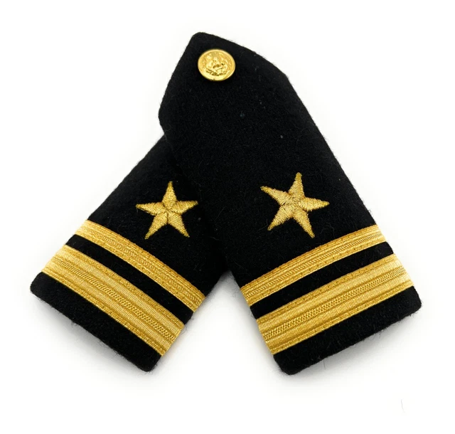 US NAVY LIEUTENANT Junior Shoulder Boards Epaulettes Rank Insignia Hard ...