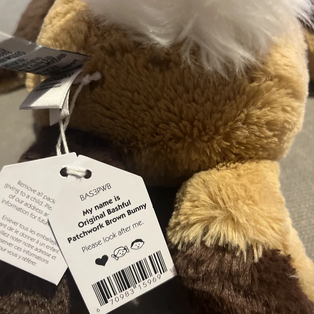 JELLYCAT ORIGINAL BASHFUL Patchwork Brown Bunny Retiered & BNWT £37.10 ...