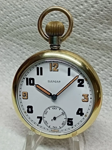 WW2 DAMAS MILITARY Pocket Watch GS/TP 185379 XX Broad Arrow Fully ...