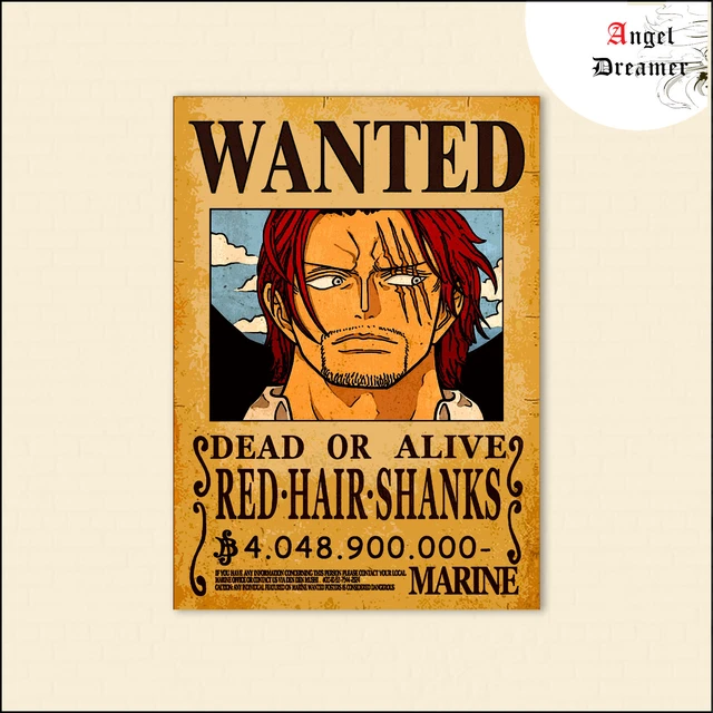 POSTER TOILE TABLEAU One Piece Wanted Shanks Prime 4,048,900,000 ...