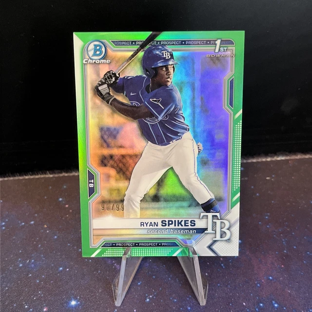 2021 BOWMAN DRAFT 1° rifrattore verde Ryan Spikes #90/99 raggi EUR 1,83 ...