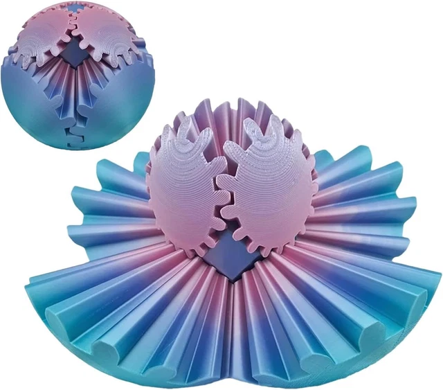 GEAR SPHERE 3D Printed Gear Ball Fidget Toy Stress Ball Spin Ball for ...