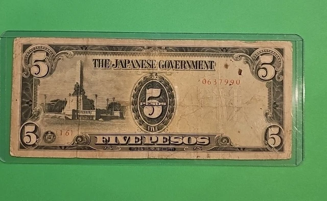 PHILIPPINES RARE 5 Peso Note WWII Japanese Invasion Money $5.49 - PicClick