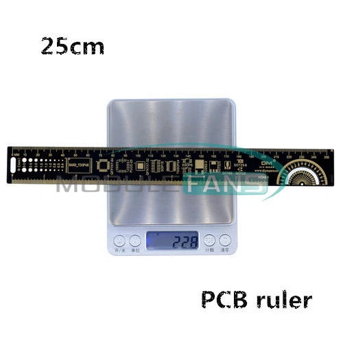 25CM MULTIFUNCTIONAL PCB Ruler Measuring Tool Resistor Capacitor Chip ...