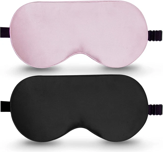 SILK SLEEP MASK, 2 Pack 100% Real Natural Pure Silk Eye Mask with ...