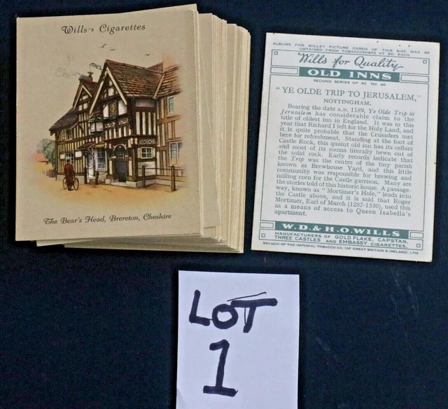 L1, 40 OLD INNS (ENGLISH PUBS) 2nd SERIES 1939, WILLS CIGARETTE CARDS ...