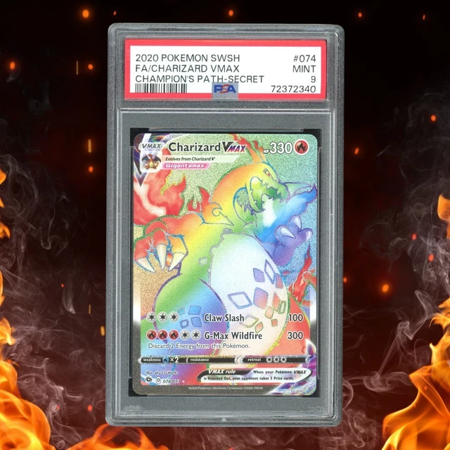 POKEMON CHAMPION'S PATH CHARIZARD VMAX 074/073 Secret Rainbow Rare PSA ...