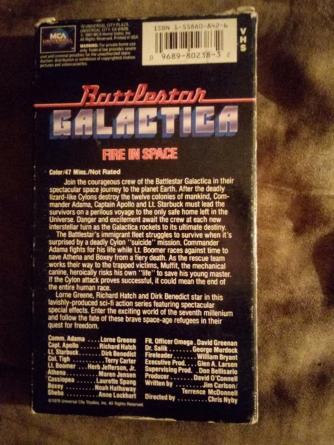 BATTLESTAR GALACTICA FIRE In Space Vhs ultra rare sci Fi old school ...