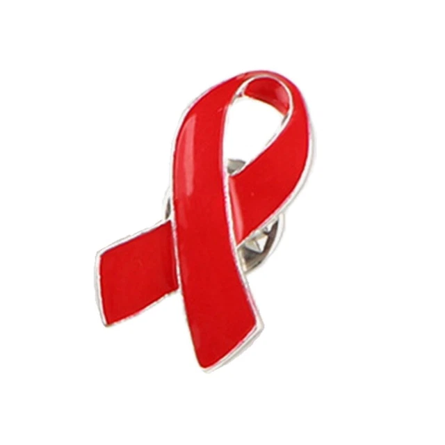RIBBON PINS HIV AIDS Awareness Brooch Lapel Pins Buttons Enamel Pins ...