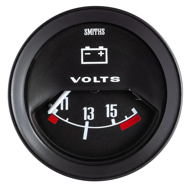 SMITHS CLASSIC VOLTMETER Electrical Gauge - Black Dial Face / Black ...