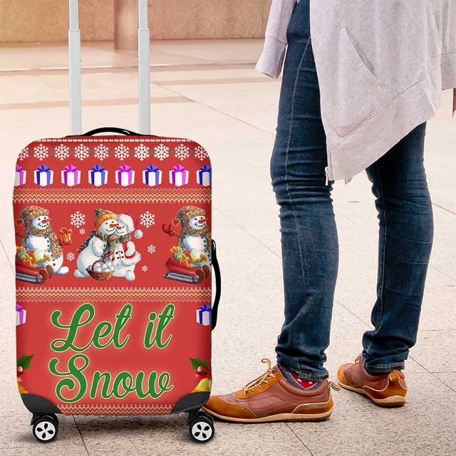 SNOWMAN LET IT Snow Christmas Luggage Cover Xmas Holiday Patterns TS04 ...