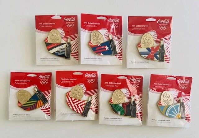 2016 RIO OLYMPIC Games Coca Cola Lot of 7 Pins Original New Brazil EUR ...