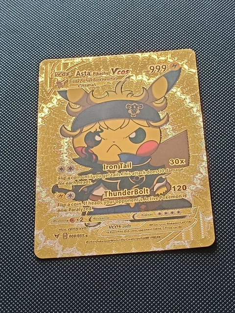 PIKACHU POKEMON ASTA Black Clover Pika Carte Card Holo Prism Manga ...