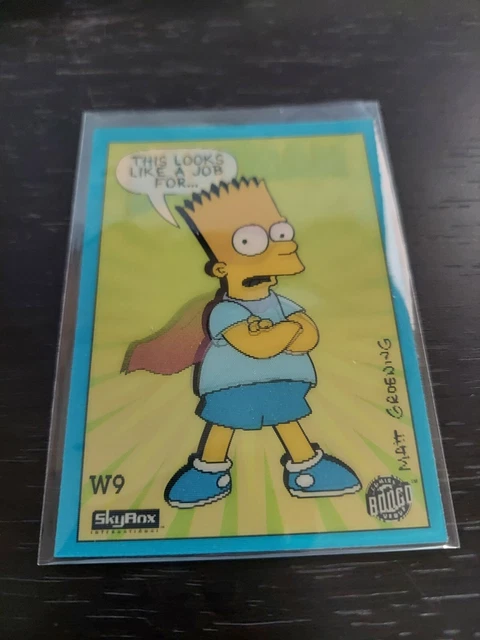 VINTAGE 1993 THE Simpsons Series 1 Wiggle Card W9 BARTMAN Skybox Bongo ...