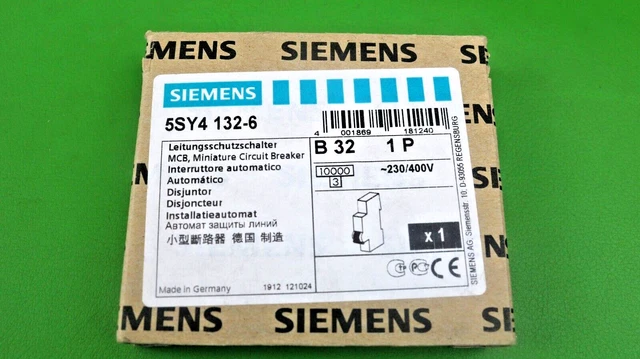 SIEMENS 5SY41 MCB b32 1P 230/400V IEC 60898 EN 60898 EUR 23,98 ...
