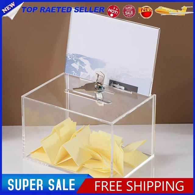 ACRYLIC RAFFLE TICKET Container Cardboard Raffle Box for Ballots and ...