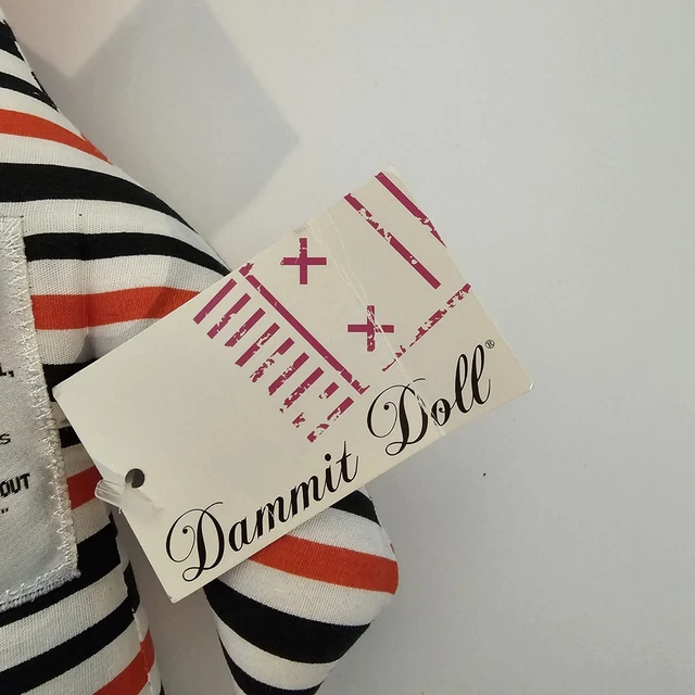 DAMMIT DOLL 12” Plush Stress Reliever Black White Red Stripes NEW WITH ...