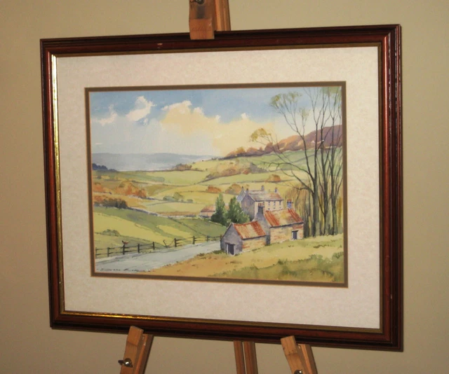 JOHN RUDKIN ORIGINAL Watercolour Painting of a Rolling Yorkshire Dales ...