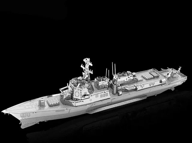 USS ARLEIGH BURKE Class Destroyer Ship Boat 3D Self Assembly DIY Metal ...