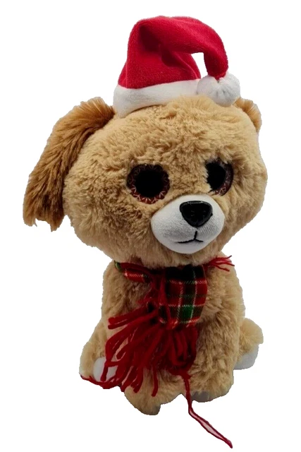 CHRISTMAS DOG IN CHRISTMAS HAT & SCARF 9"PLUSH CUDDLY SOFT TOY TEDDY by ...