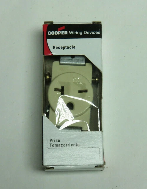 COOPER SINGLE RECEPTACLE 20A-250V 2 Pole, 3 Wire Grounding NOS EUR 5,52 ...