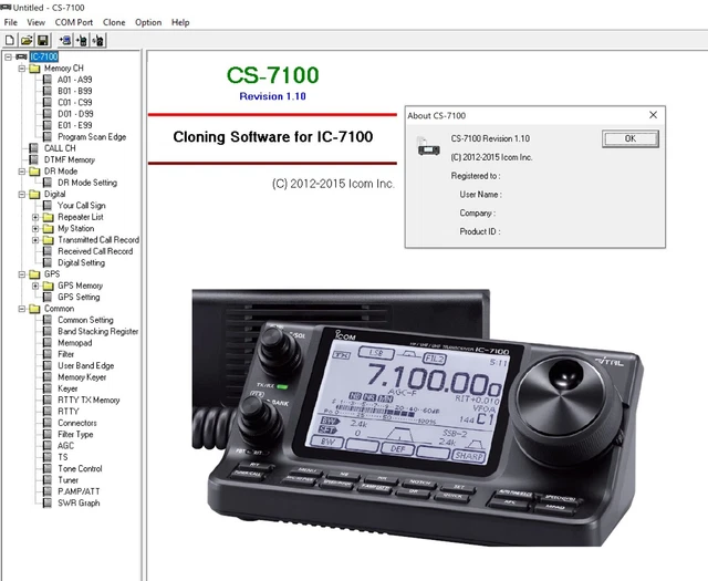 IC-7100 SOFTWARE DE PROGRAMACIÓN Y CLONACIÓN ICOM CS-7100 Rev. 1.10 ...
