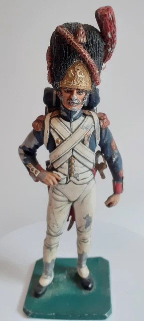VINTAGE HEAVY PAINTED METAL NAPOLEONIC GRENADIER SOLDIER (6 INCH - 15cm ...
