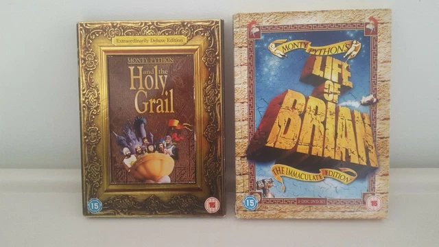 MONTY PYTHON'S LIFE of Brian and the Holy Grail DVD's.2 in each case. £ ...