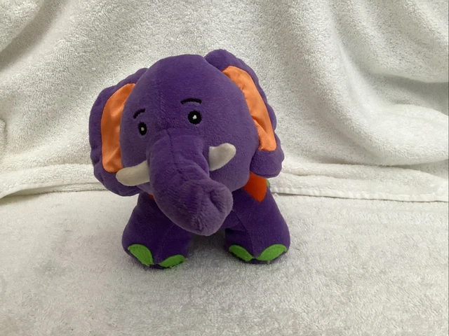 ARGOS BEANSTALK PURPLE Elephant Plush With Rattle, Squeaky Head ...