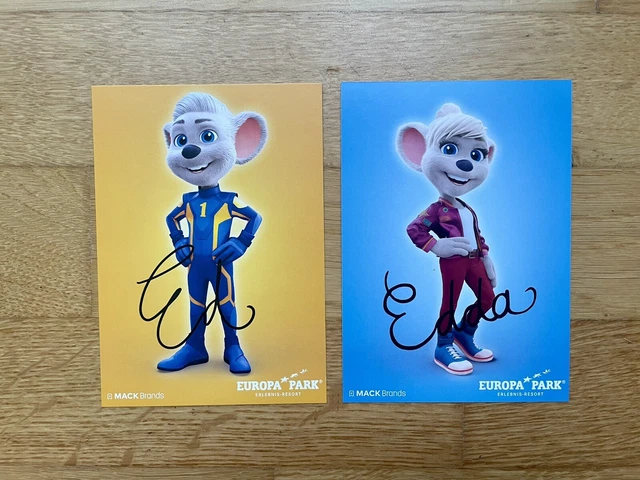 AUTOGRAMMKARTEN MASKOTTCHEN ED und EDDA Europa-Park Rust Edition ...