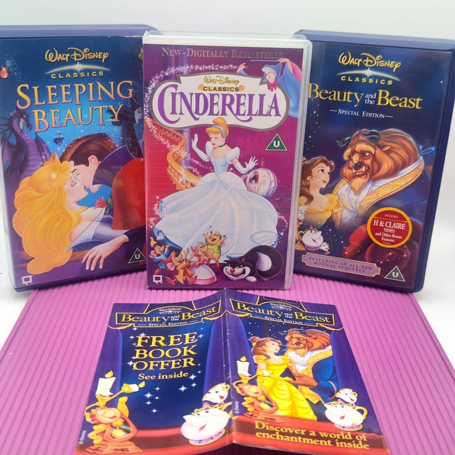 BEAUTY AND THE Beast VHS Sleeping Beauty Cinderella Walt Disney ...