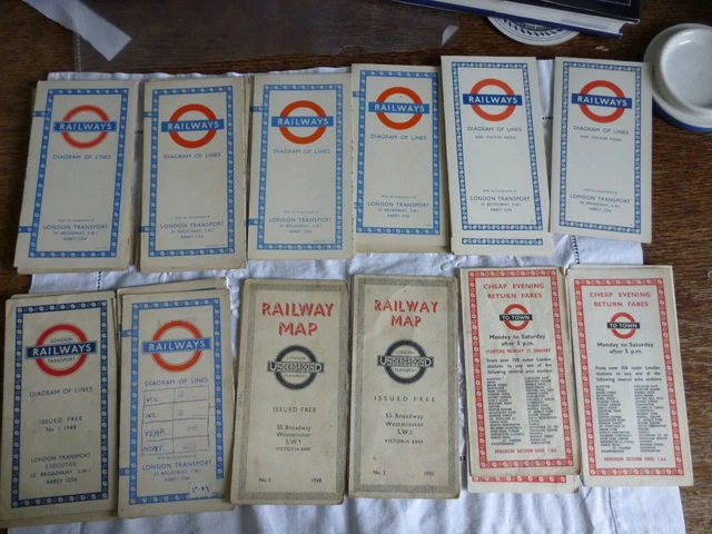 LONDON TRANSPORT, RAILWAY Maps & Underground, diagrams of lines, 1935 ...