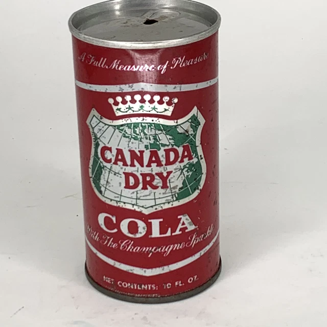 CANADA DRY SPARKLING COLA SODA CAN Flat Top VINTAGE POP CAN Zip English ...