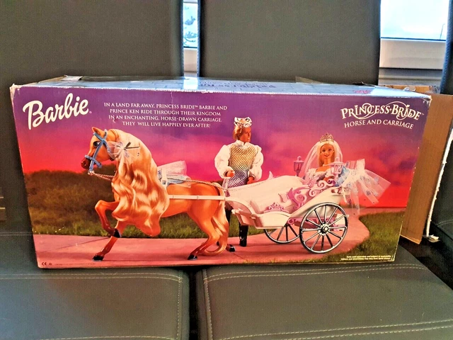 VINTAGE 2000 BARBIE Princess Bride Horse and Carriage Playset Mattel £ ...