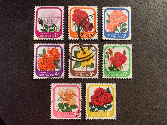 NEW ZEALAND 1975 Roses Pictorials Definitives Set Of 8 - 1C 2C 3C 4C 5C ...