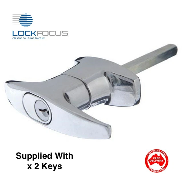 LOCK FOCUS T Handle-Suits ,Roller Doors, Caravans,Sheds, Garage Lock ...