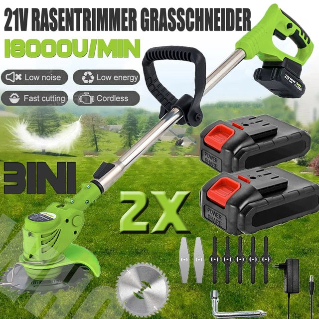 ELEKTRO AKKU RASENTRIMMER Garten Freischneider Motorsense Rasentrimmer ...