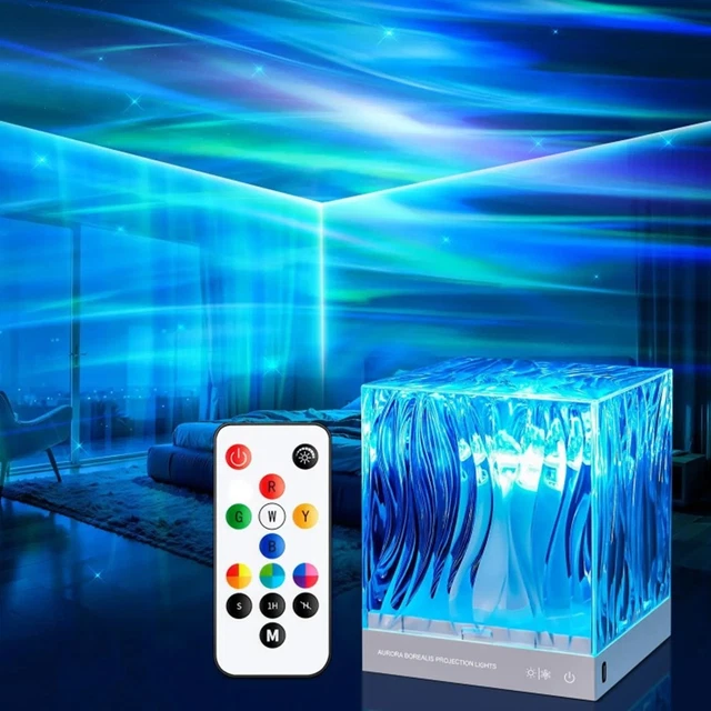 17 COLORS DYNAMIC Rotating Water Ripple Projector Night Light Crystal ...