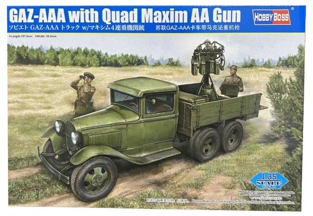 HOBBYBOSS 1:35 SCALE model kit Gaz-AAA With Quad Maxim AA Gun ...