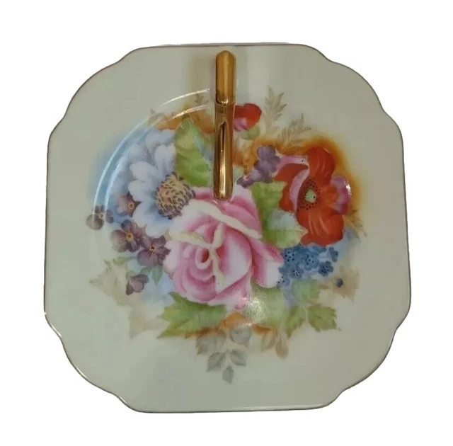 VINTAGE HAND PAINTED Floral Nappy Plate/Candy Dish Made in Occupied ...