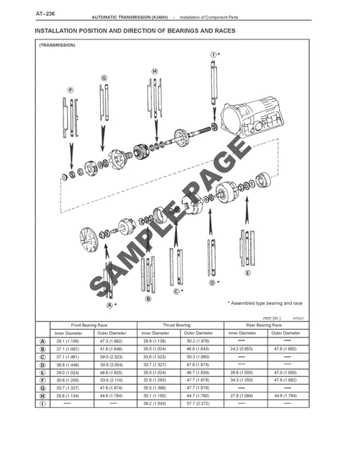 TOYOTA A340 A750E A750F Hilux Transmission Gearbox Workshop & Parts Manual~Dvd $19.49 - PicClick AU
